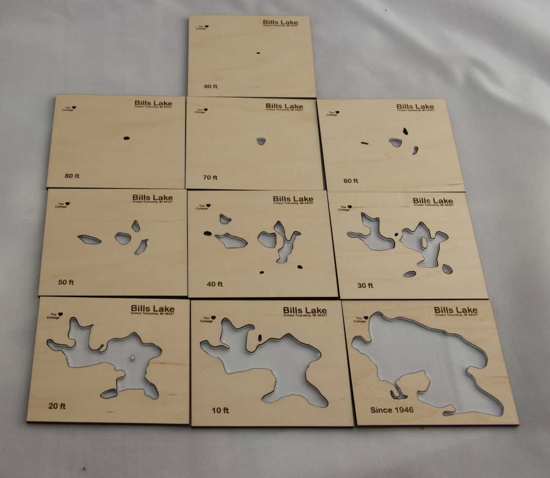 Lake depth coasters | Glowforge