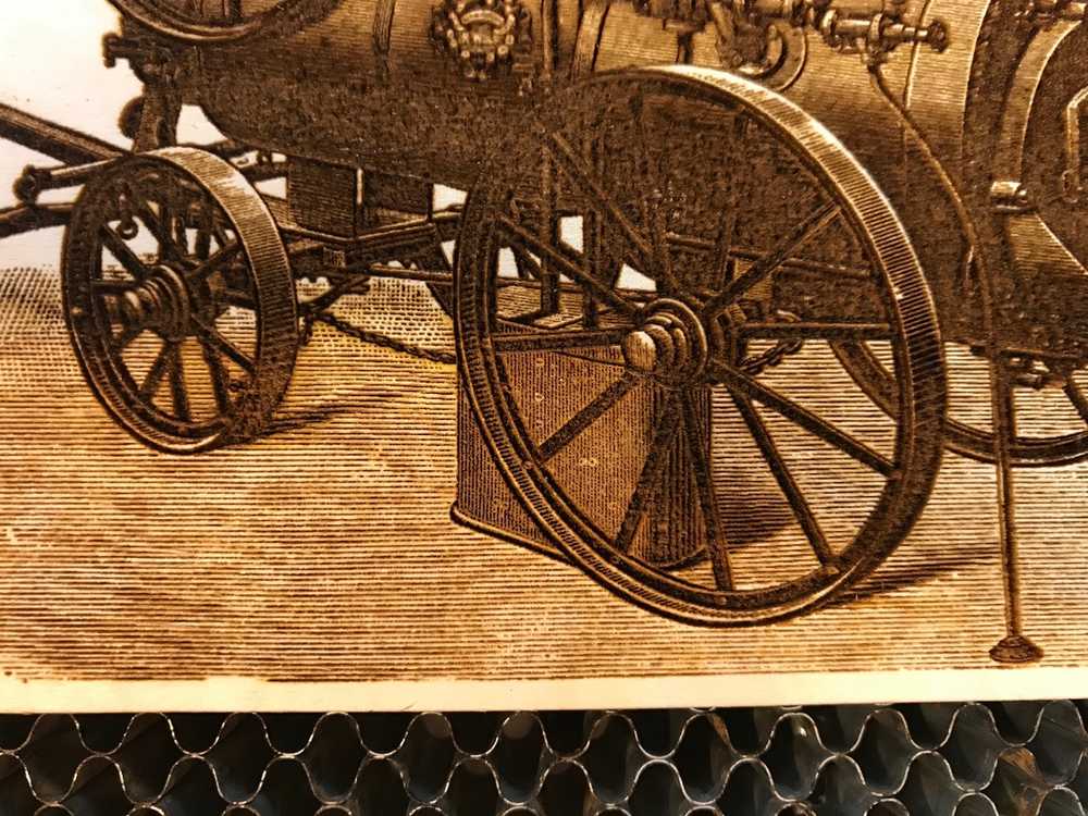 Pre Release: Steam Engine Lithograph Engrave | Glowforge