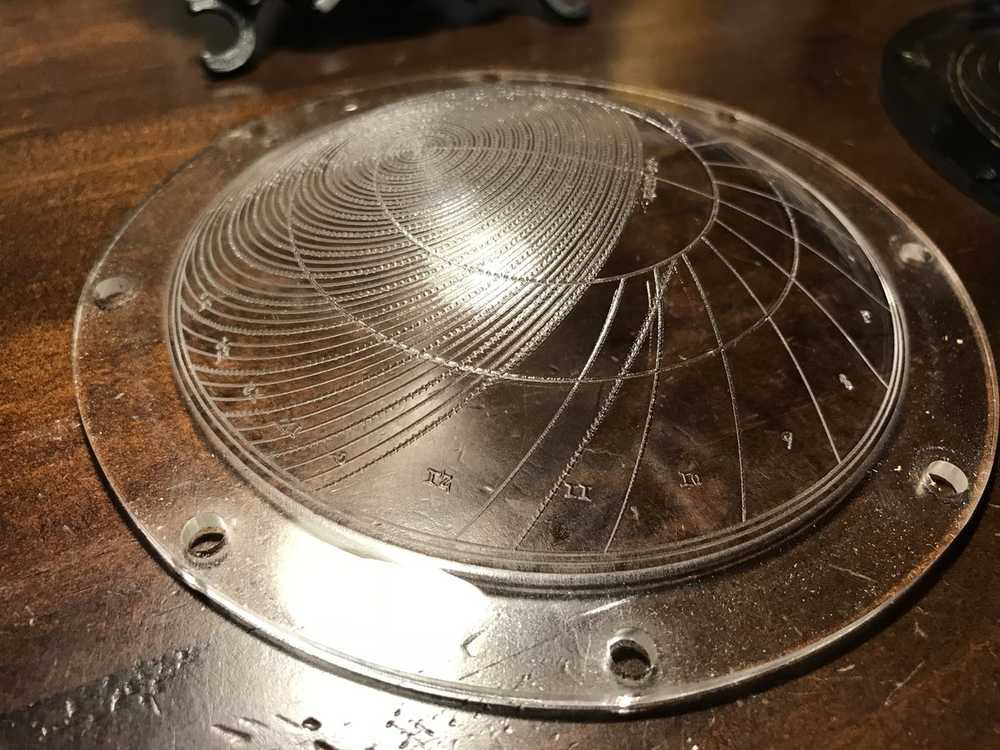 Gold Inlay on formed acrylic dome. Success! | Glowforge