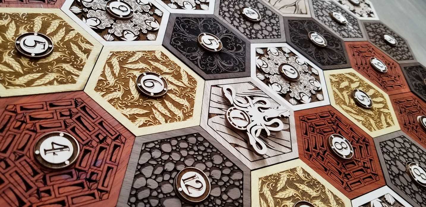 Catan board so far! | Glowforge